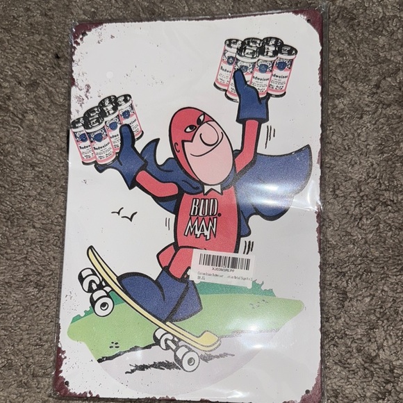 Budweiser | Wall Decor | Budweiser Red And Blue Retro Wall Decor | Poshmark